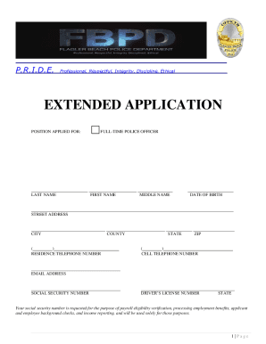 Fillable Online EXTENDED APPLICATION Fax Email Print - pdfFiller