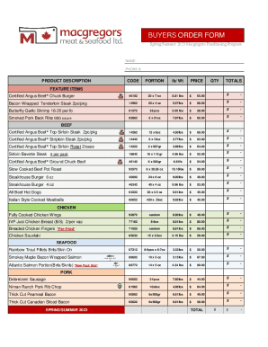 Fillable Online MacGregor's Meat Sale Fundraiser Fax Email Print ...