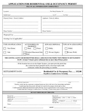 Fillable Online RESIDENTIAL APPLICATION Form Template Fax Email Print ...