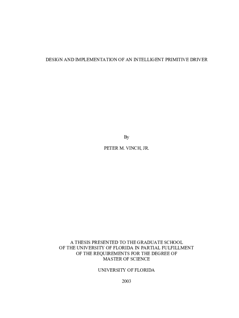 Fillable Online Design And Implementation Of An Intelligent Primitive