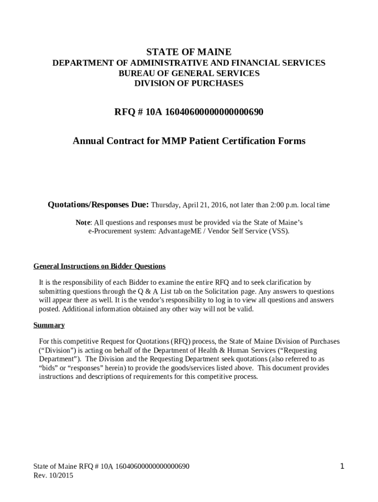 Annual Contract for MMP Patient Certification s Doc Template | pdfFiller