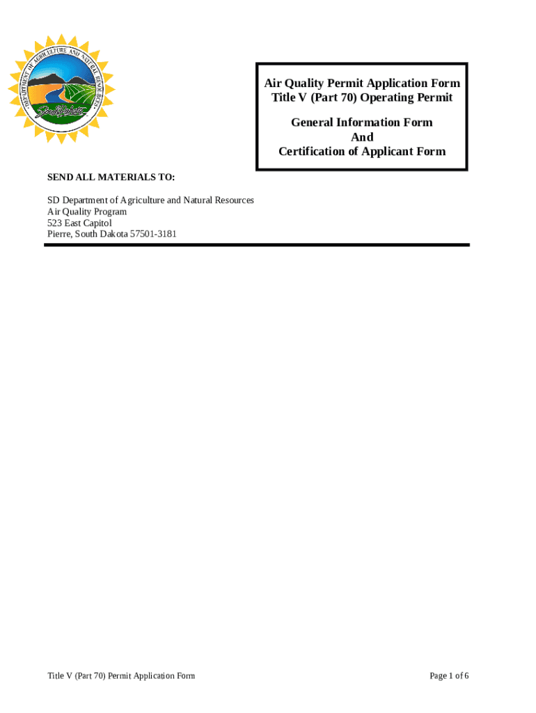 Title V General Permit. Title V General Permit Doc Template | pdfFiller