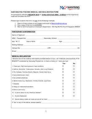Fillable Online DECLARATION FORM - BURSARY (Full Time Diploma ... Fax ...