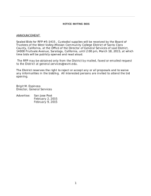 NOTICE INVITING REQUEST FOR PROPOSAL (RFP) / ... Doc Template | pdfFiller