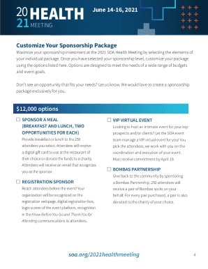 Fillable Online Customizable Sponsorship Opportunities Fax Email Print - pdfFiller