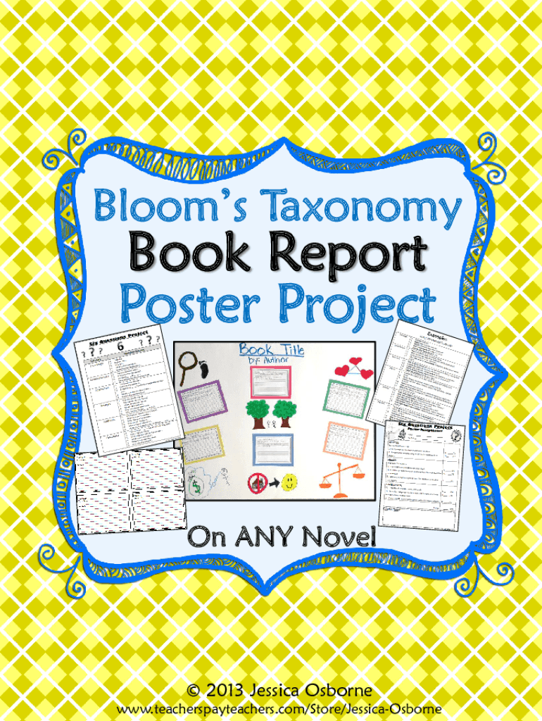 Fillable Online Book Report Project: Bloom's Taxonomy Poster Project ...