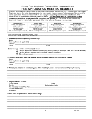 Fillable Online Pre-App Meeting Request Form - Army.mil Fax Email Print ...