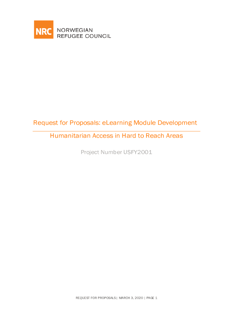 Fillable Online Request for Proposals: eLearning Module Development ... Fax Email Print - pdfFiller