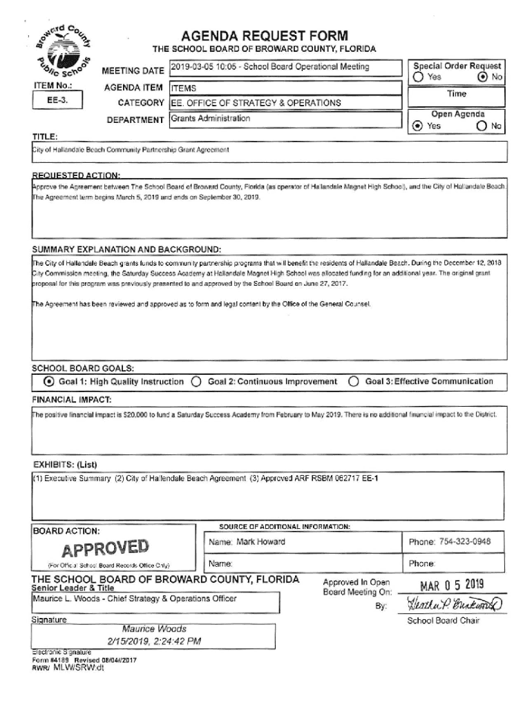 Fillable Online School Board of Broward County (PDF) Fax Email Print - pdfFiller