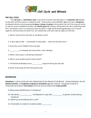 Fillable Online Cell cycle and Mitosis packet Flashcards Fax Email ...