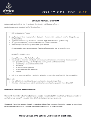 Fillable Online COLOURS-Student-Application.pdf Fax Email Print - pdfFiller