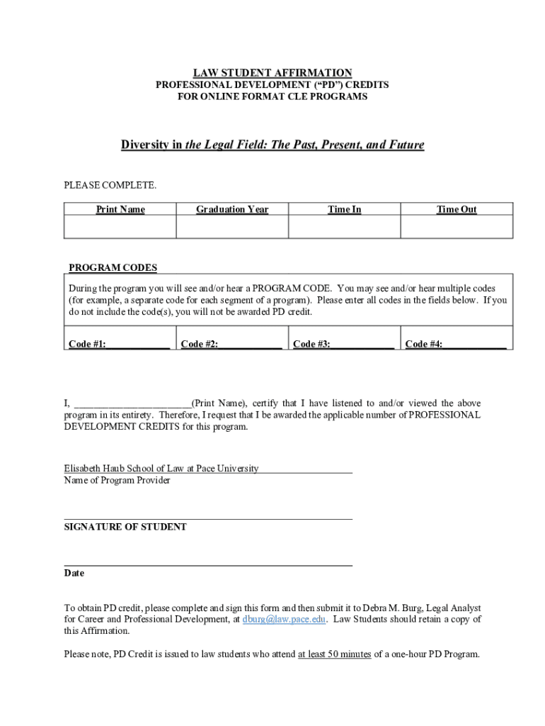 Fillable Online law pace State CLE Updates: Online Learning, DEI, And ...