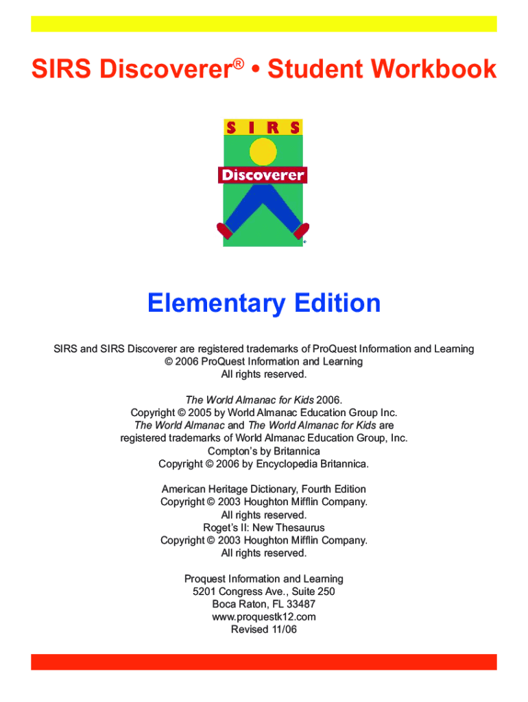 Fillable Online SIRS Discoverer - Database Help - Research Guides Fax ...