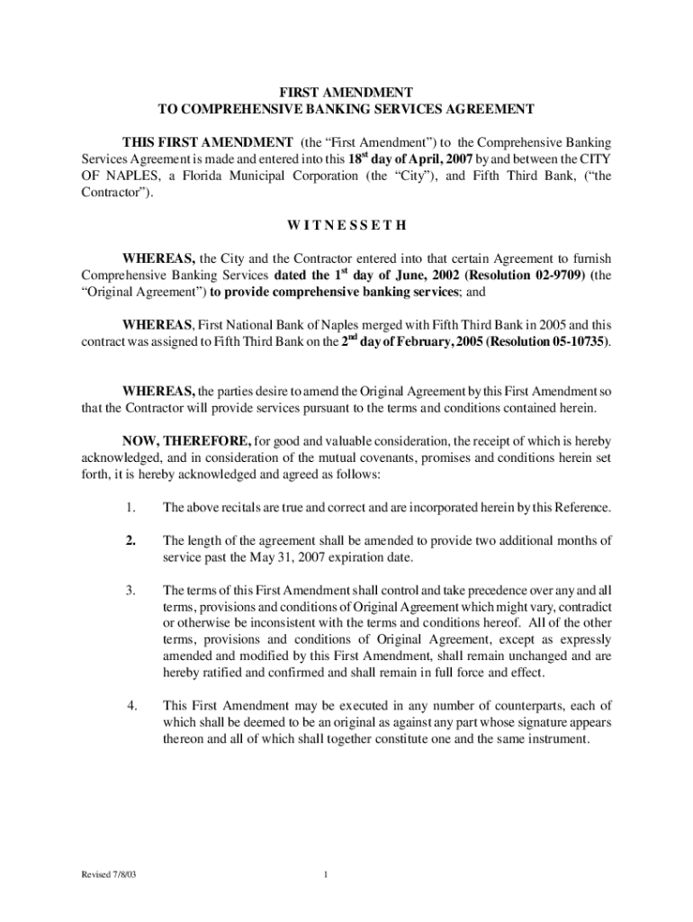 Fillable Online THIS FIRST AMENDMENT AGREEMENT ... Fax Email Print ...