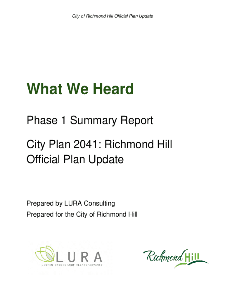 Fillable Online What We Heard Phase 1 Summary Report City Plan 2041 Fax ...