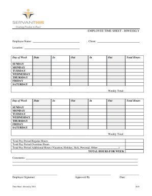 Fillable Online Bi-Weekly Casual Time Sheet - ISERP Fax Email Print - pdfFiller