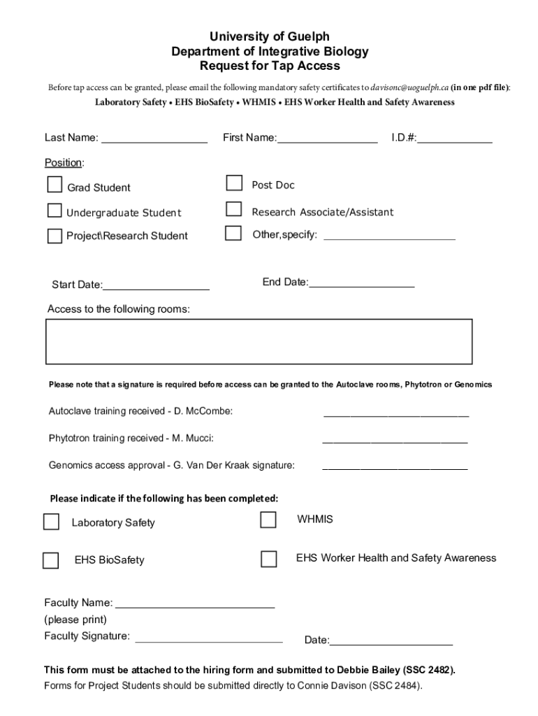 Fillable Online Request for Tap Access Fax Email Print - pdfFiller