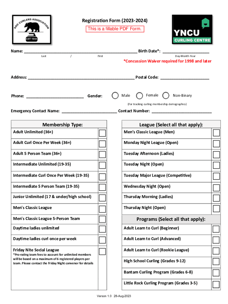 Fillable Online Registration Form (2023-2024) Fax Email Print - pdfFiller