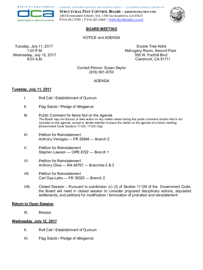 Fillable Online STRUCTURAL PEST CONTROL BOARD-ADMINISTRATION ... Fax ...
