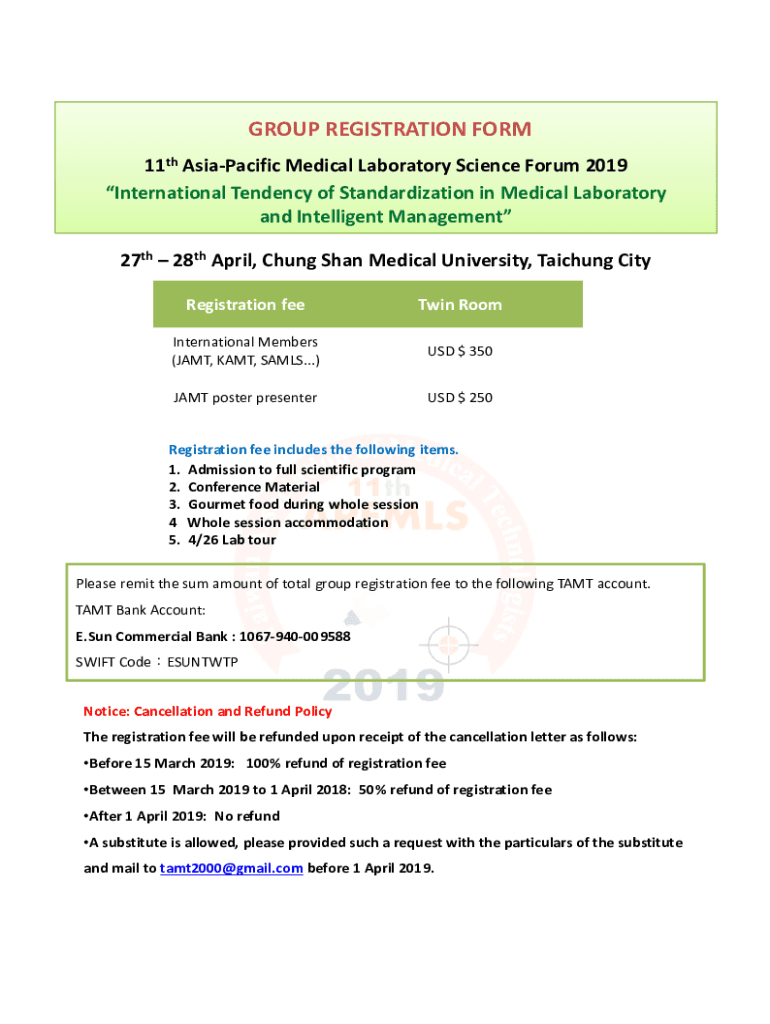 Fillable Online Microsoft PowerPoint - Group registration form Fax ...