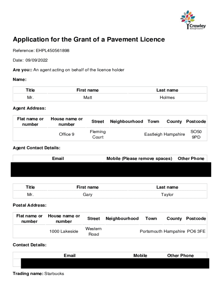 Fillable Online APPLICATION FOR THE GRANT OF A PAVEMENT ... Fax Email ...