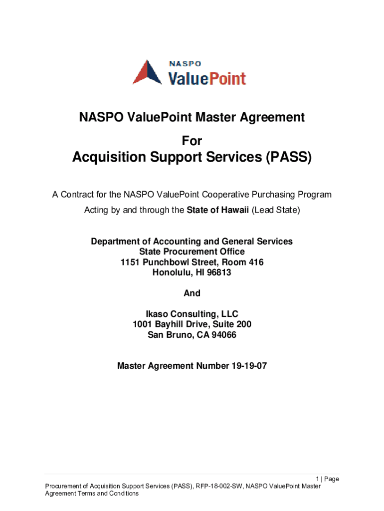 Fillable Online NASPO ValuePoint Cooperative Purchasing Contract Fax Email Print - pdfFiller