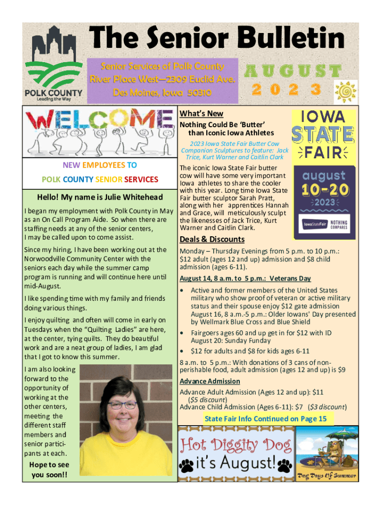 Fillable Online SEPTEMBER Senior Bulletin Fax Email Print - pdfFiller