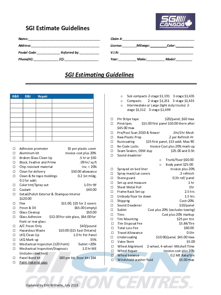 Fillable Online SGI -General Claim Form Fax Email Print - pdfFiller