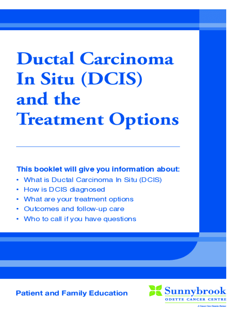 Fillable Online Ductal carcinoma in situ (DCIS) - Diagnosis and ...