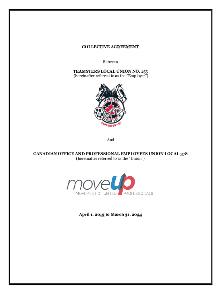 Fillable Online COLLECTIVE AGREEMENT TEAMSTERS LOCAL 155 ... Fax Email ...