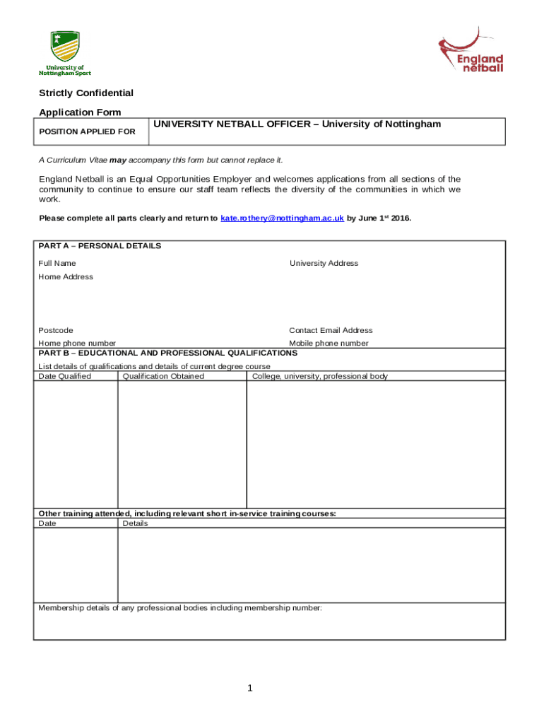 Strictly Confidential Application University of Warwick Doc Template ...