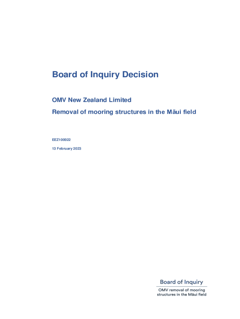Fillable Online OMV New Zealand Approved To Remove Marine Mooring ...