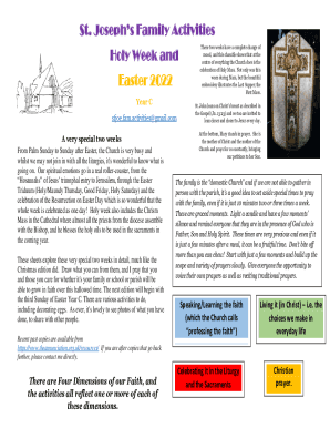 Fillable Online St. Joseph Feast Day Celebration Ideas for your Home ...