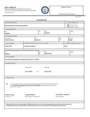 Fillable Online seec ct SEEC FORM 30 COVER PAGE - CT.gov Fax Email Print - pdfFiller