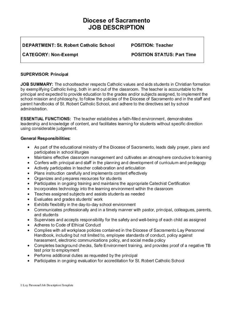 Fillable Online Job Description Templates Fax Email Print - pdfFiller
