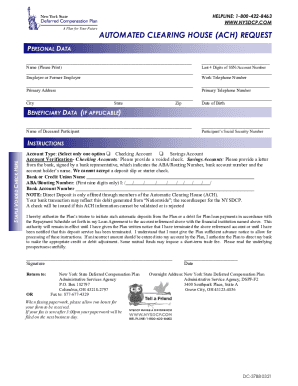 Fillable Online automated-clearing-house-request- ... Fax Email Print ...