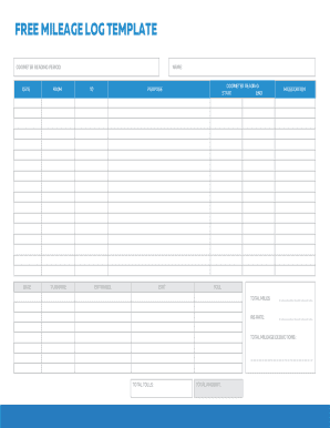 Fillable Online Free Mileage Log Templates: Track Mileage Effortlessly ...