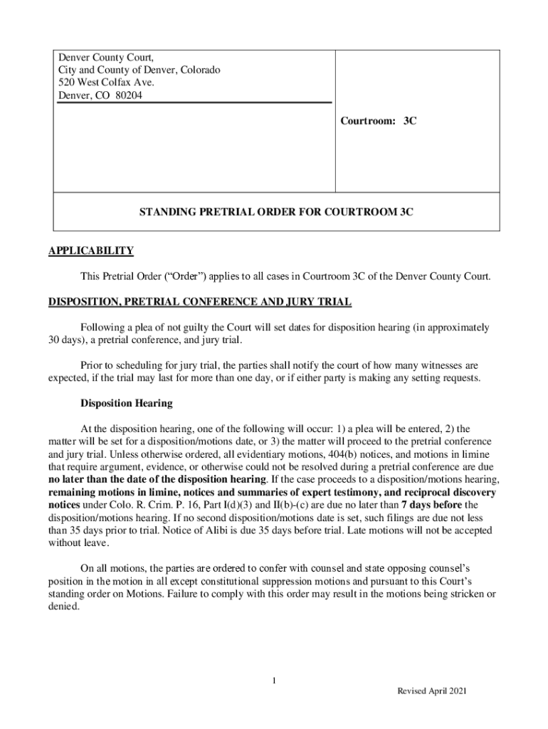 Fillable Online Pre trial order Fax Email Print - pdfFiller