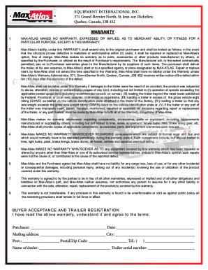 Fillable Online Fillable Online warranty - Max-Atlas Fax Email Print ...