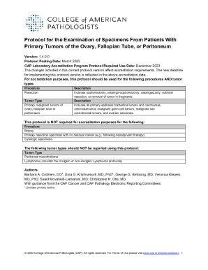 Fillable Online CAP Cancer Protocol Ovary Fallopian Protocol Fax Email ...