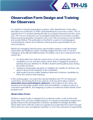 Fillable Online Observation Form Design and Training for Observers ...