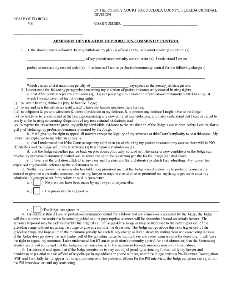 Fillable Online IN THE COUNTY COURT FOR OSCEOLA COUNTY, FLORIDA ...