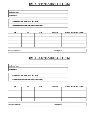 Fillable Online TIMECLOCK PLUS REQUEST FORM.docx Fax Email Print ...