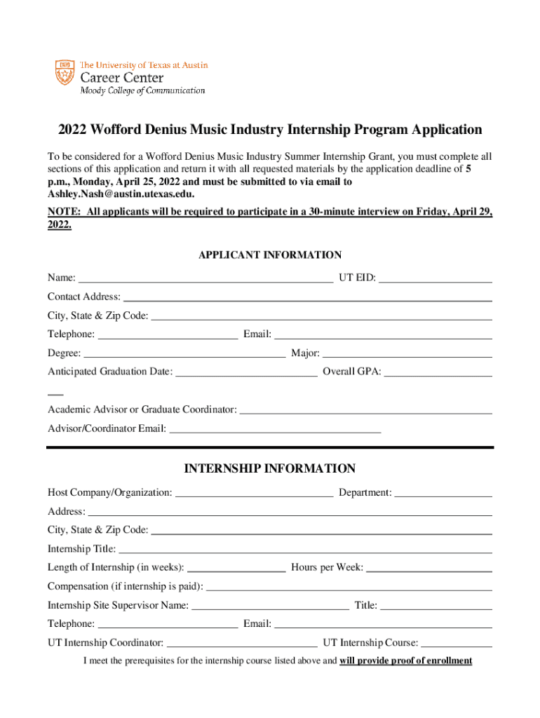 Fillable Online Wofford Denius UTLA Center for Entertainment and Media ... Fax Email Print ...