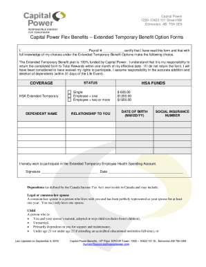 Fillable Online Extended Temporary Benefit Option Forms Fax Email Print ...