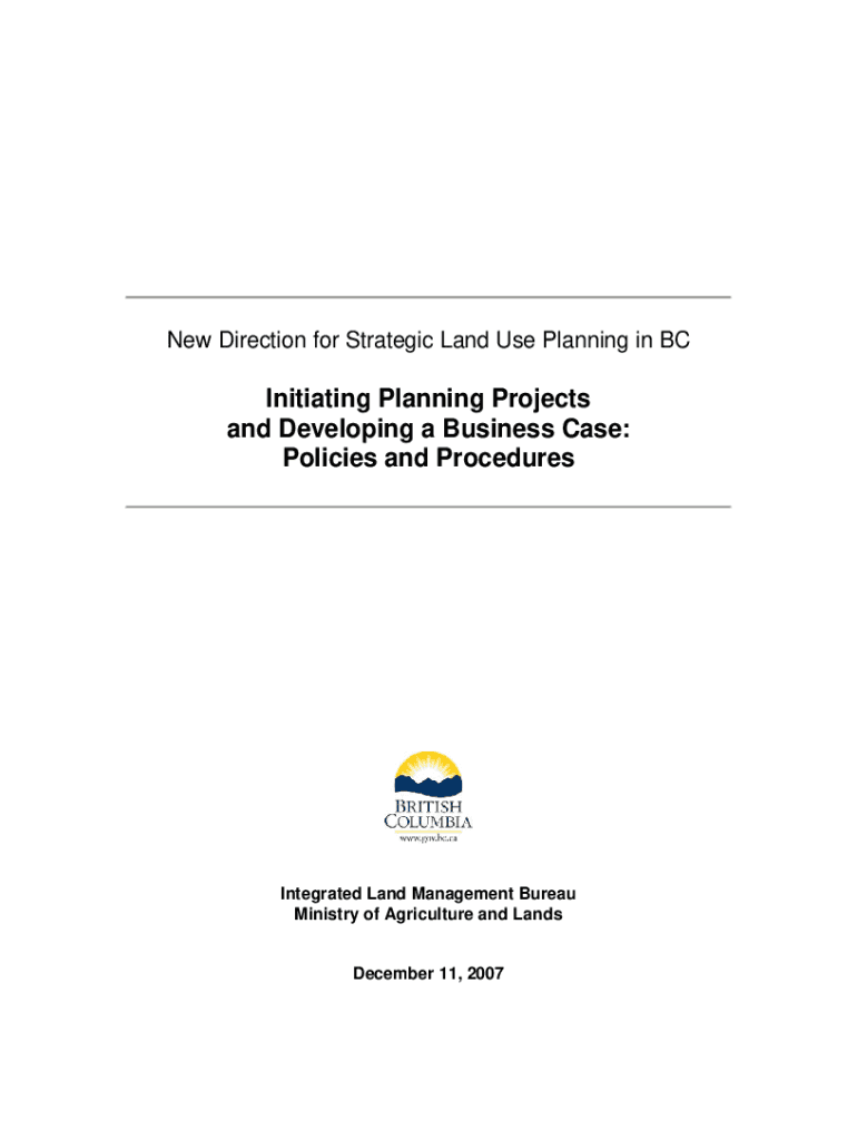 Fillable Online a new direction for strategic land use planning in bc ...