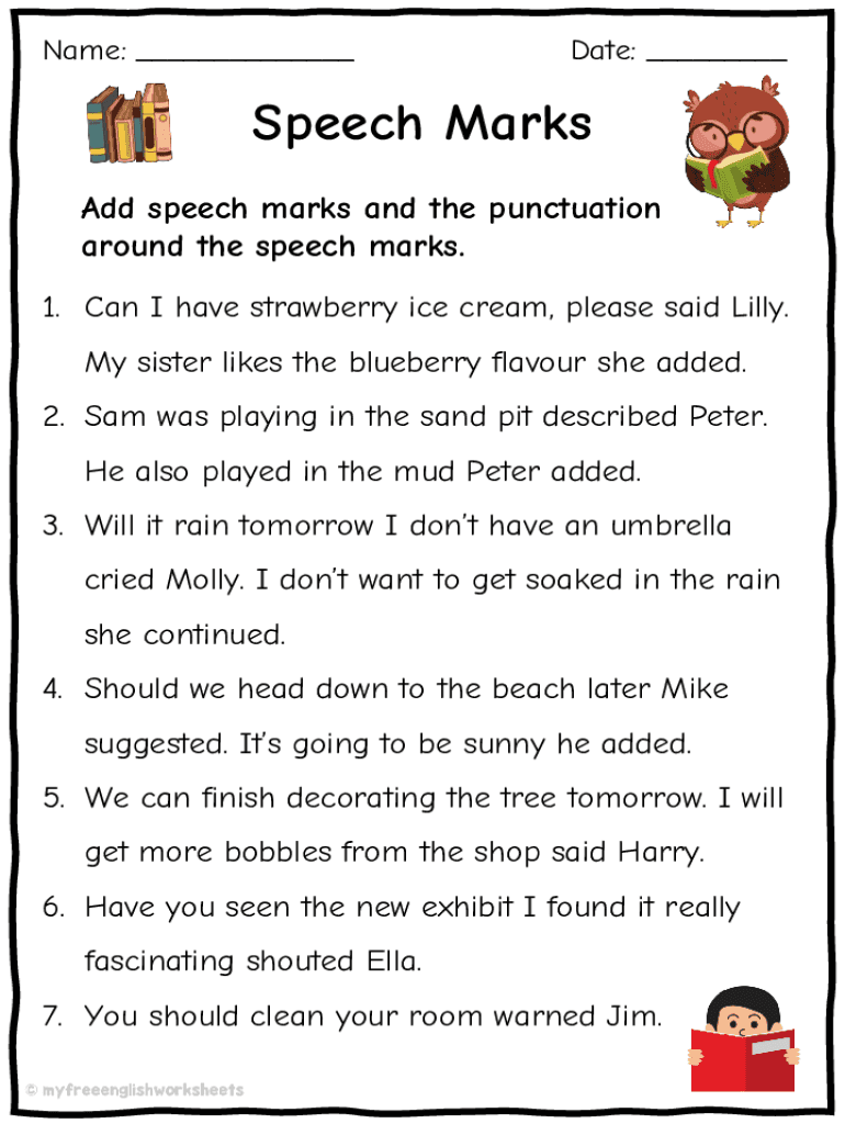 Fillable Online Commas and quotation marks worksheet Fax Email Print ...