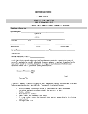 SECTION VII S COVER SHEET CONNECTICUT ... Doc Template | pdfFiller