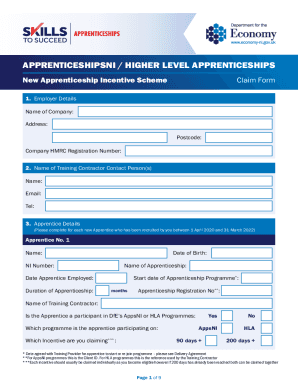 Fillable Online New Apprenticeship Incentive Scheme Claim Form Fax ...