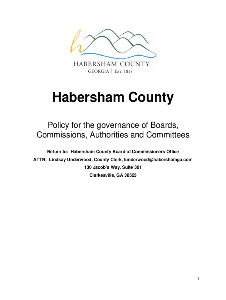 Fillable Online Policy for the governance of Boards, Commissions ...